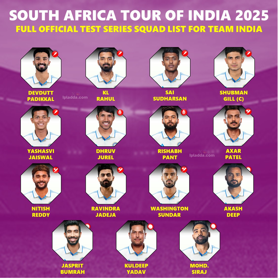 India vs South Africa 2025 Full Test Series Squad, Players and Schedule ...